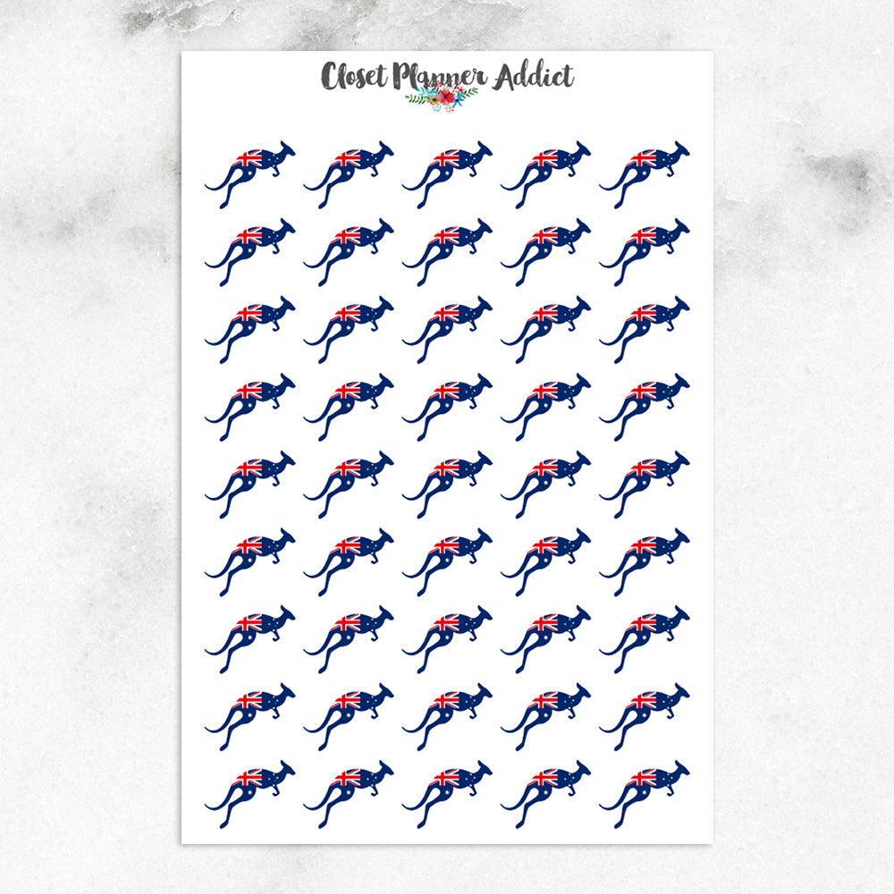 Australian Kangaroos Planner Stickers (S-338) – Closet Planner Addict