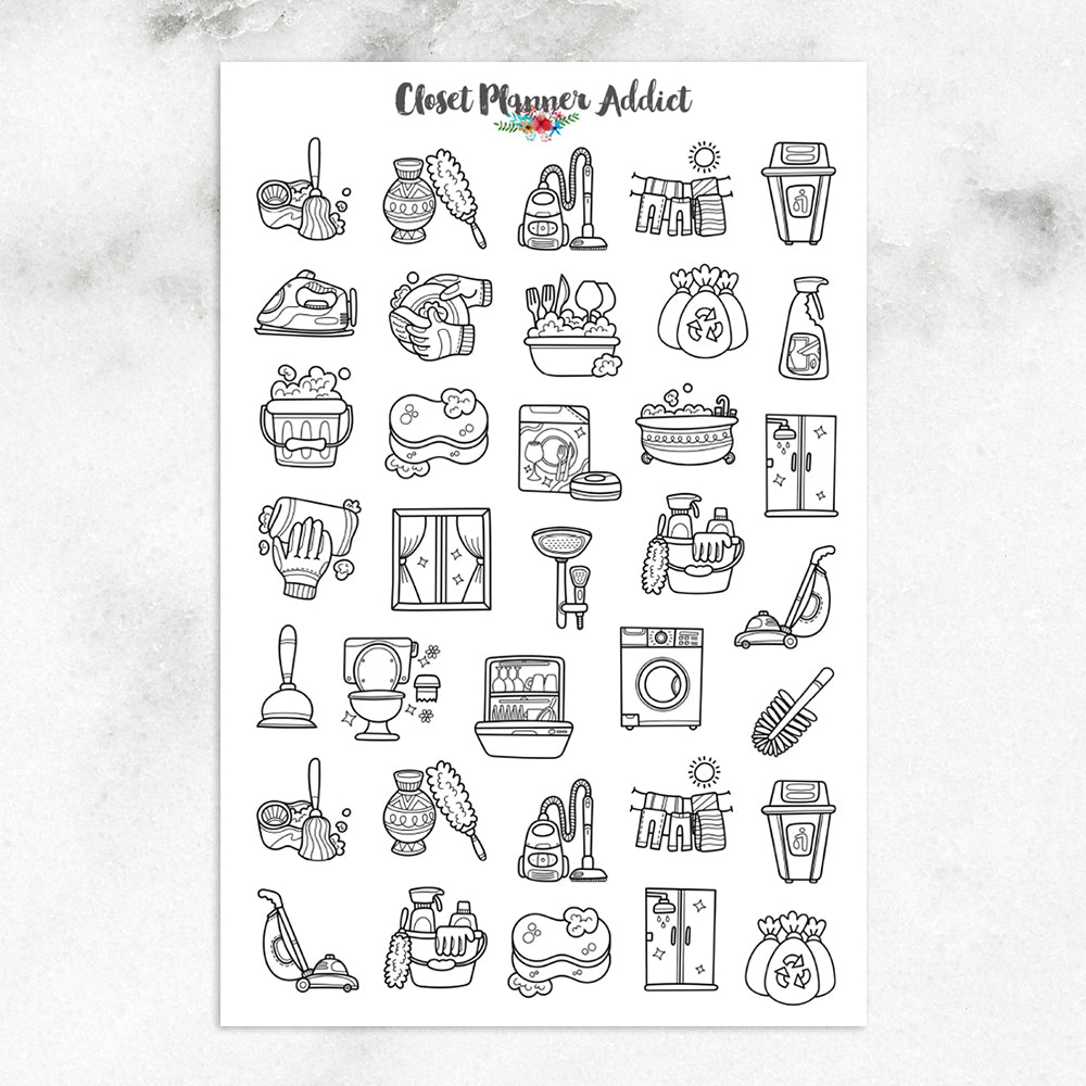 Housework Planner Stickers | Household Chores Stickers (S-408) – Closet ...