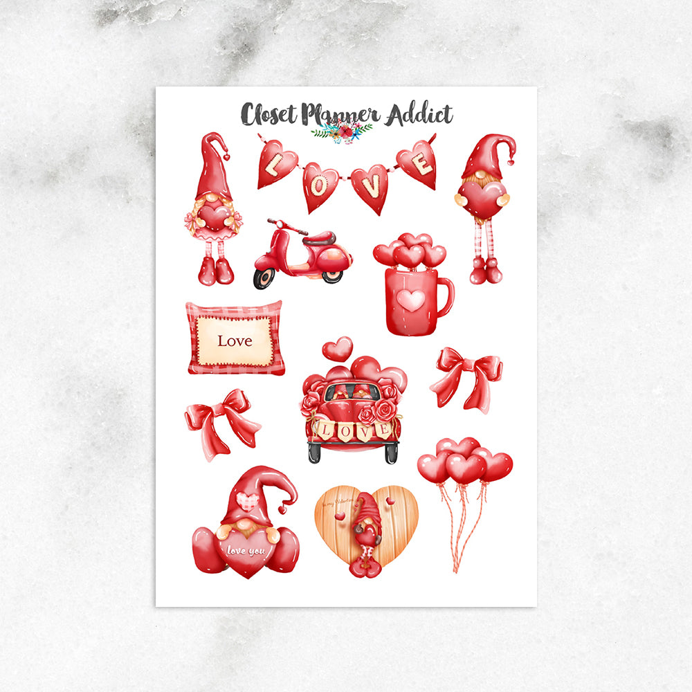 Cute Valentine Gnomes | Valentine's Day (S-613) – Closet Planner Addict