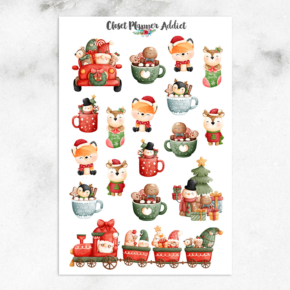 Cute Christmas Planner Stickers (S-654) – Closet Planner Addict