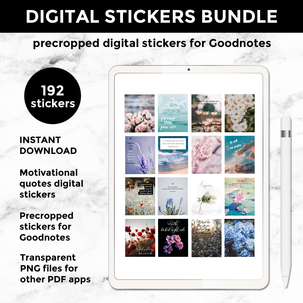 Motivational Quotes Digital Stickers Bundle | Instant Download | DIGIT ...
