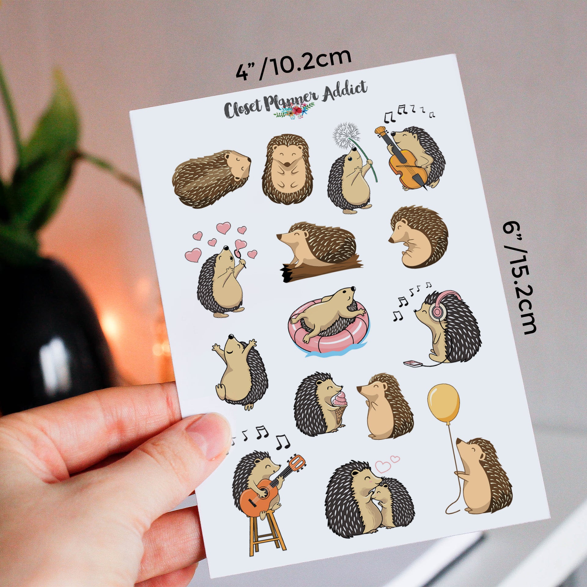 Cute Hedgehogs Planner Stickers (S-630) – Closet Planner Addict