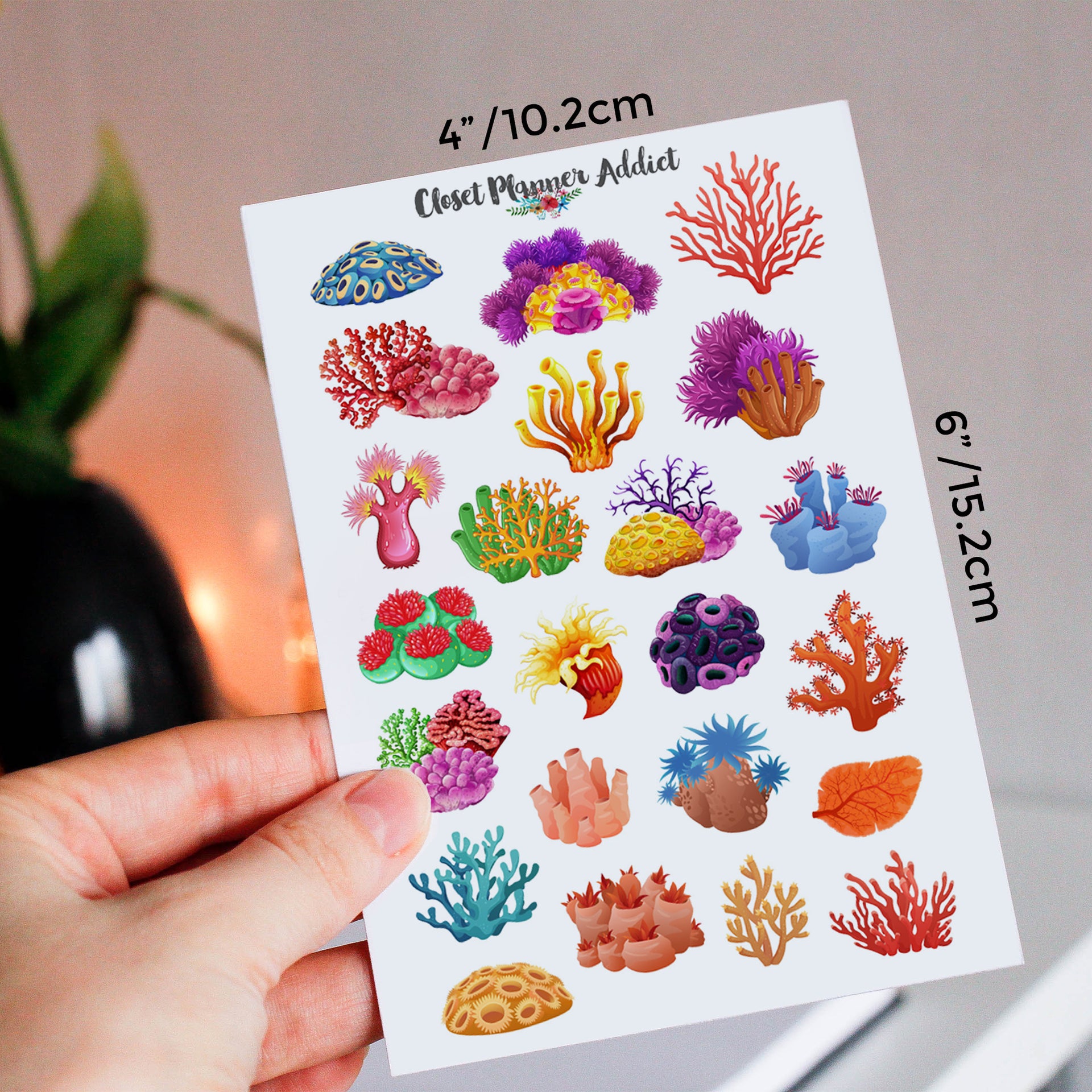 Colourful Sea Corals Planner Stickers | Coral Reef Stickers (S-670 ...