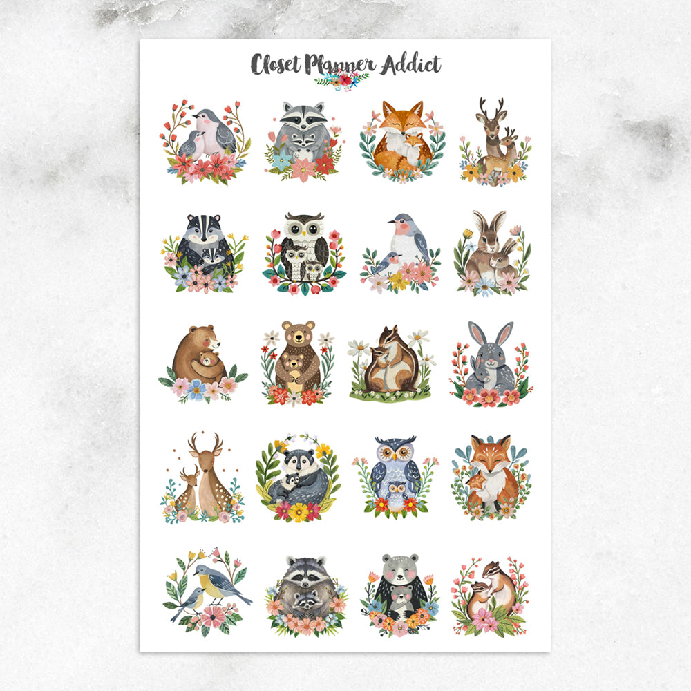 Animal Families Planner Stickers (S-723) – Closet Planner Addict