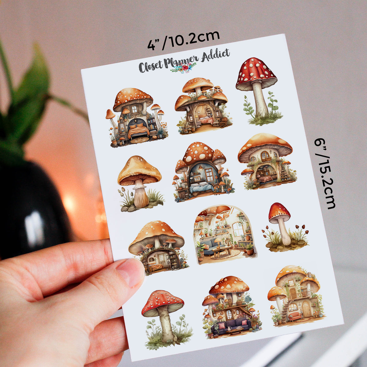 Woodland Mushroom Homes Planner Stickers (MGB-OCT2023) – Closet Planner ...