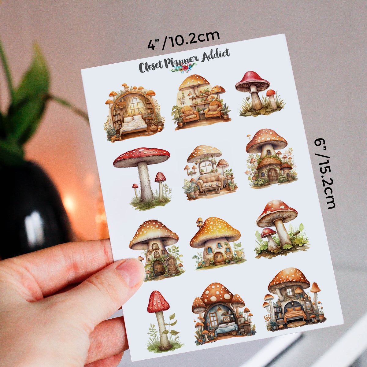 Woodland Mushroom Homes Planner Stickers (MGB-OCT2023) – Closet Planner ...
