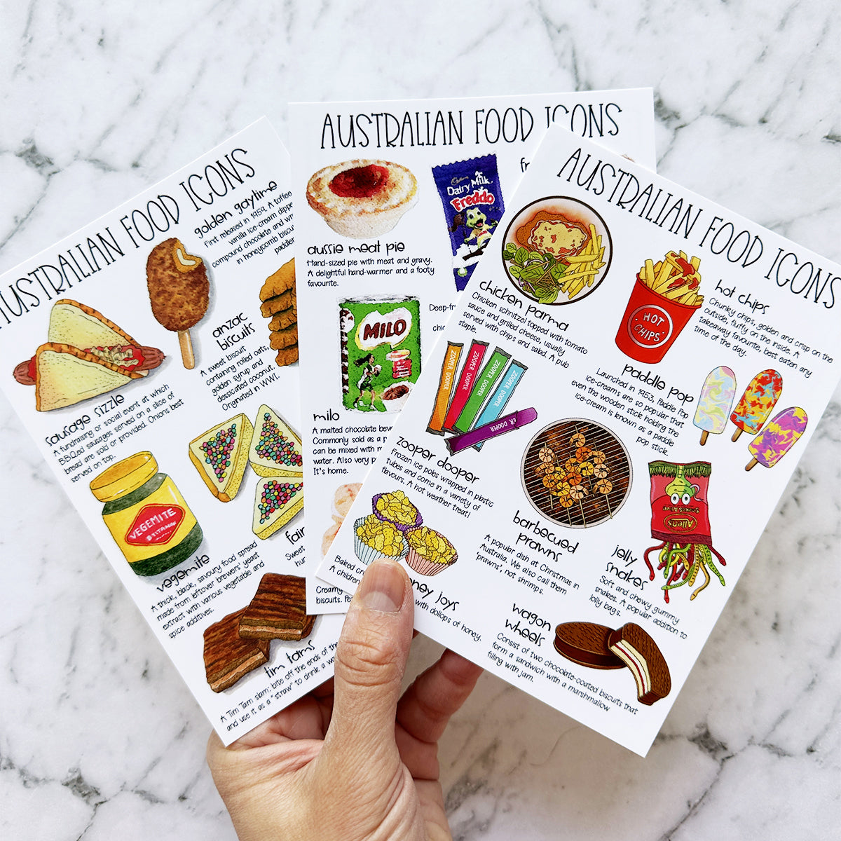 Australian Food Icons Part 3 Postcard by Closet Planner Addict (PC-035