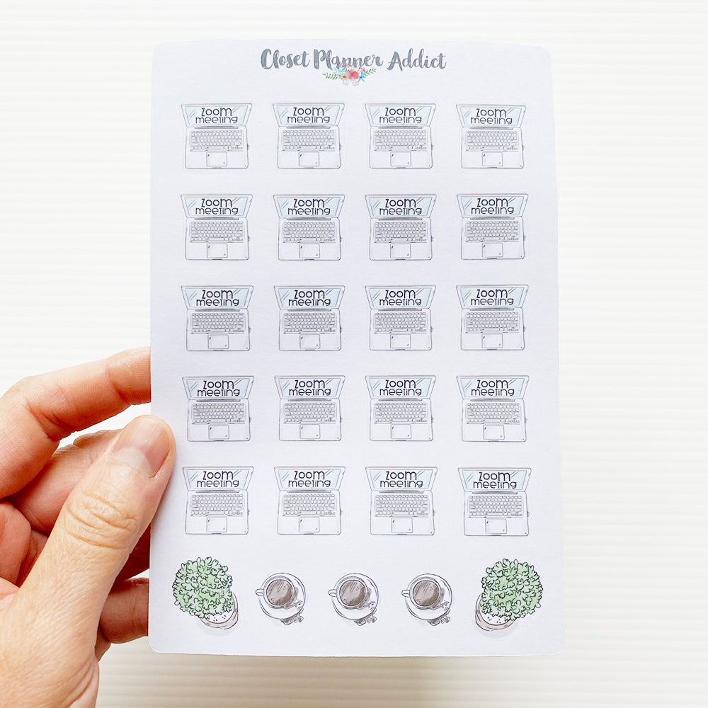 Zoom Meeting Planner Stickers (S-473) – Closet Planner Addict