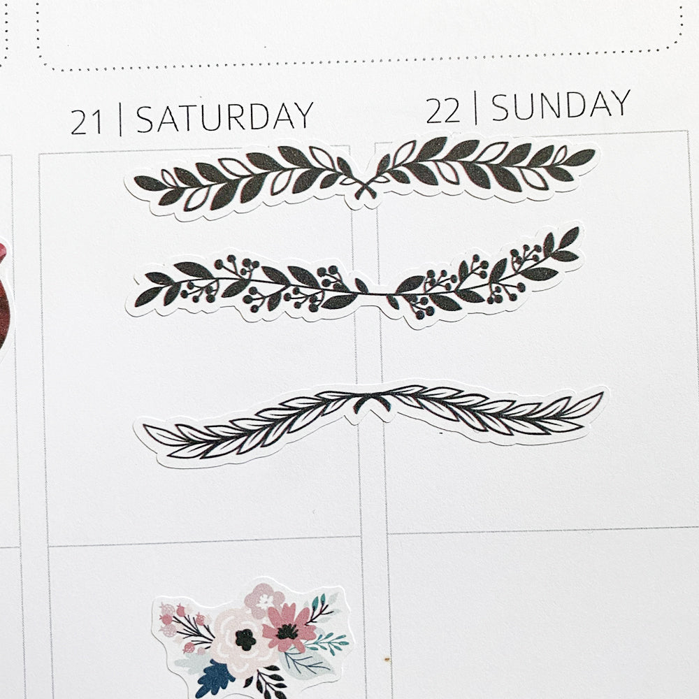 Floral Borders Planner Stickers (S-569) – Closet Planner Addict