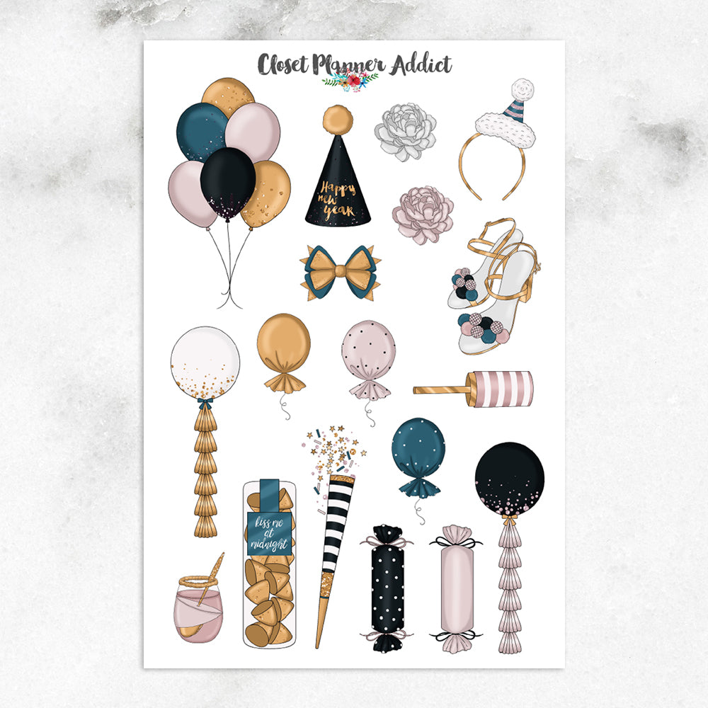 Happy New Year Planner Stickers (MGB-DEC22) – Closet Planner Addict