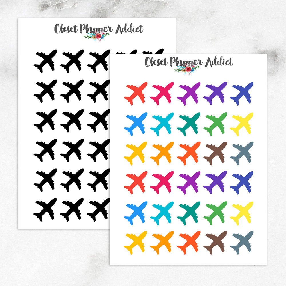 Airplane Planner Stickers (I-001) – Closet Planner Addict