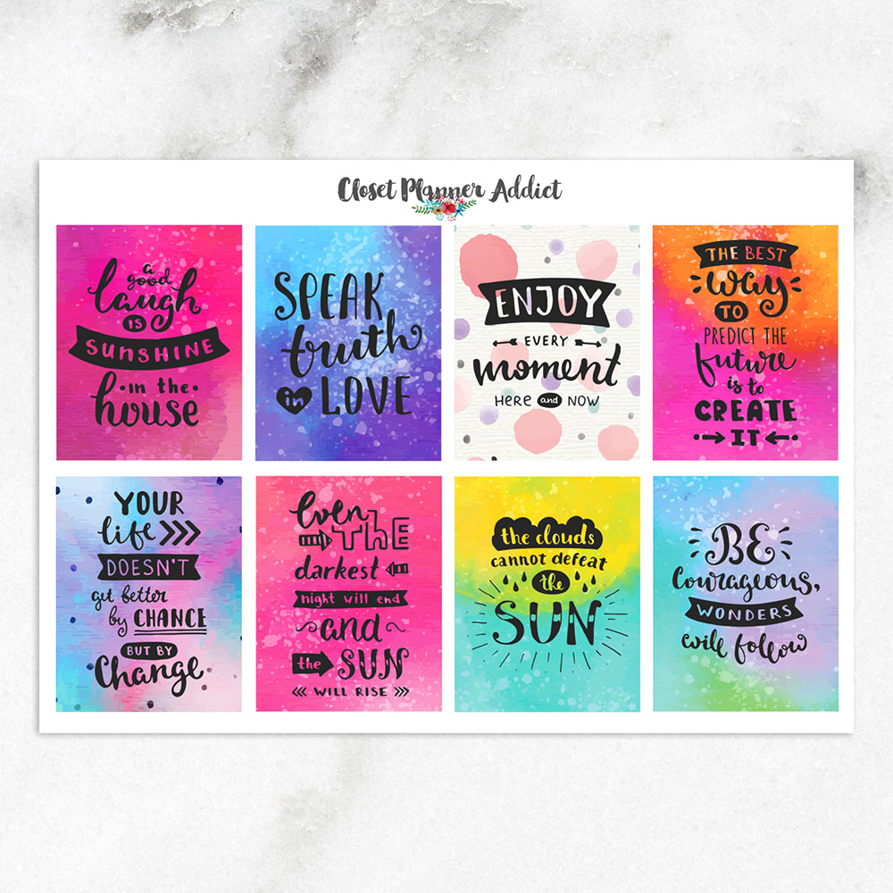 Motivational & Inspirational Quotes Planner Stickers (MS-027) – Closet ...