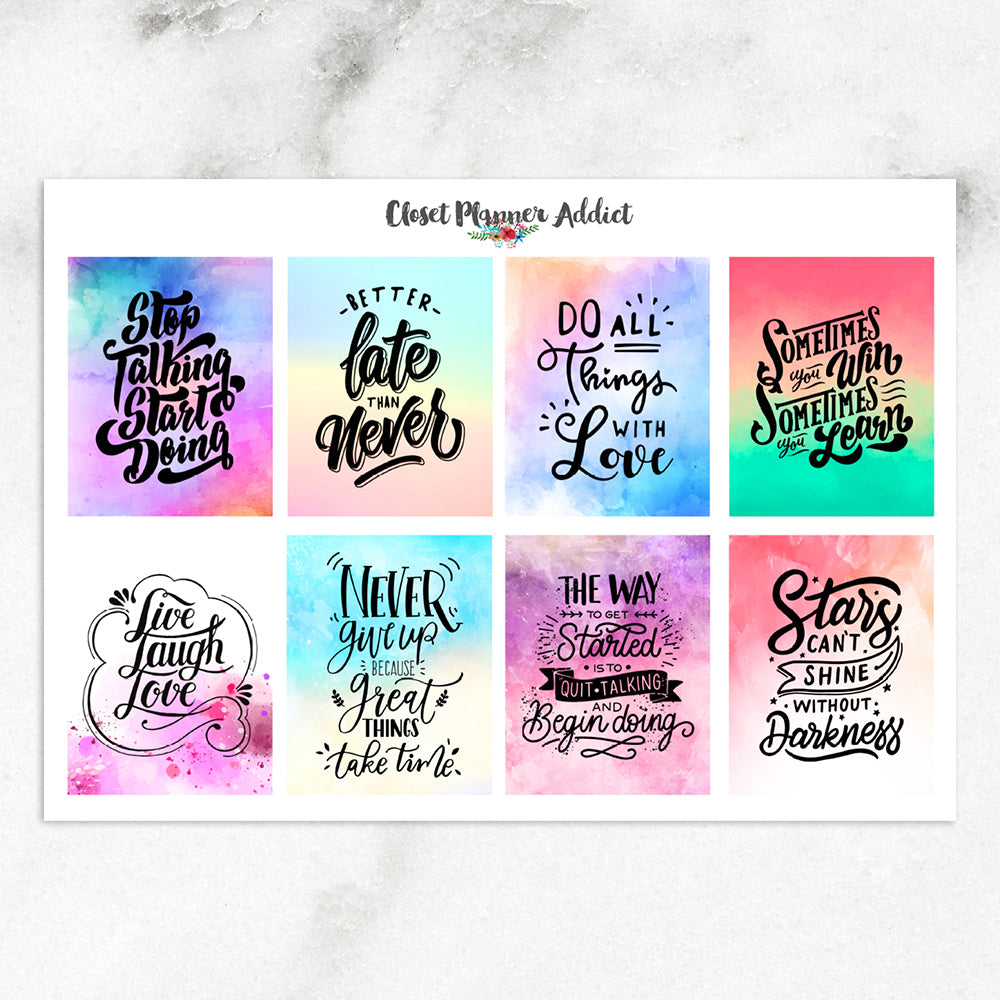 Motivational & Inspirational Quotes Planner Stickers (MS-031) – Closet ...